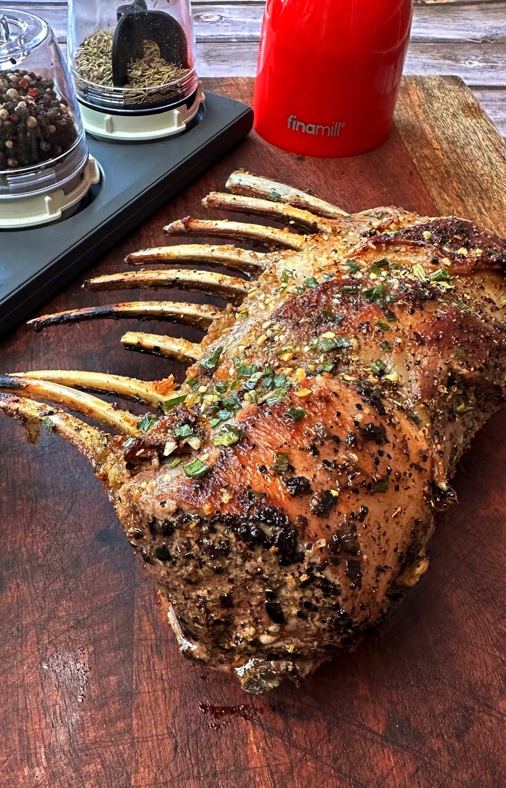 Spiced Crusted Lamb Rack - Come Grill With Me